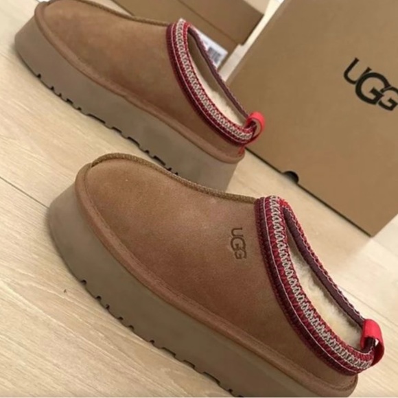UGG | Shoes | Chestnut Color Ugg Tazz Platform Slippers | Poshmark